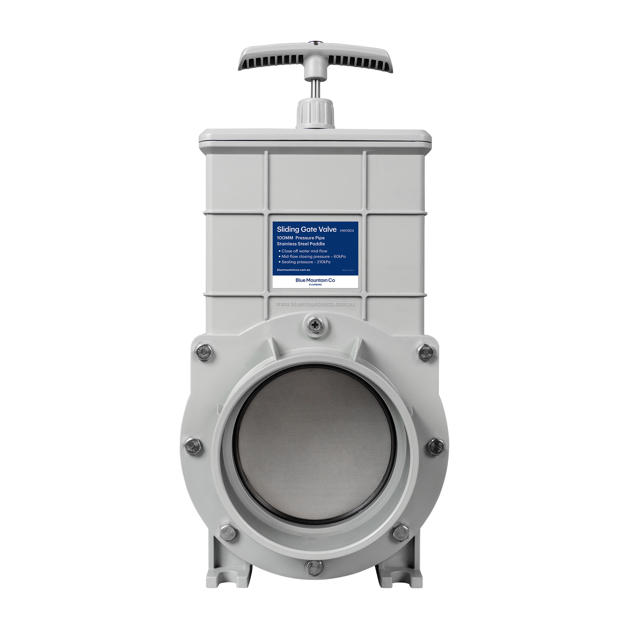 100mm Sliding Gate Valve Pressure (Stainless Steel Paddle) – Blue ...